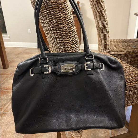 Michael Kors | Bags | Michael Kors Elegant Black Leather Large Tote Bag ...